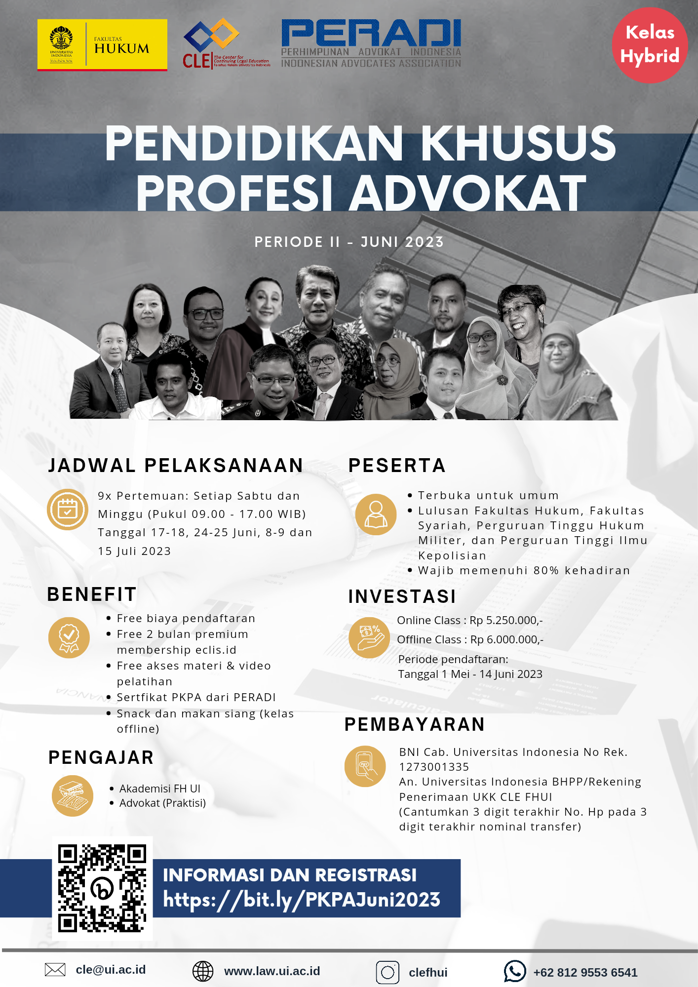 CLE FHUI Kerjasama dengan PERADI RBA Selenggarakan Pendidikan Khusus ...